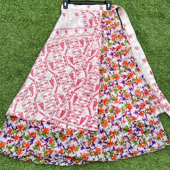 Darn Good Yarn | Skirts | Reversible Silk Wrap Maxi Floral Skirt | Poshmark